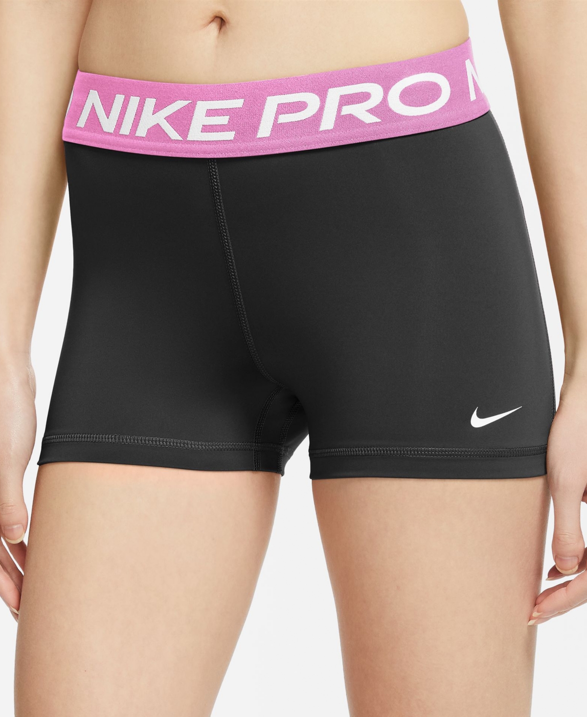 Click here for Nike Pro Womens 3 Shorts - Black/playful Pink prices