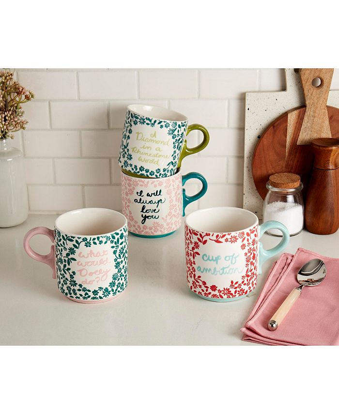 Dolly Parton Phrase Mugs 20oz, Set of 4 - Macy's