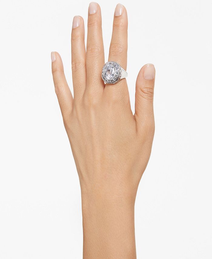 Swarovski Rhodium-Plated Mixed Crystal Statement Ring - Macy's