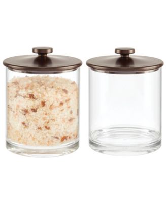 mDesign Medium Round Acrylic Apothecary Canister Jars - 2 Pack - Clear ...