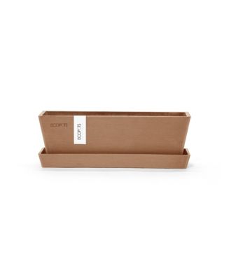 ECOPOTS Bruges Modern Plastic Rectangular Planter with Saucer, 10in ...