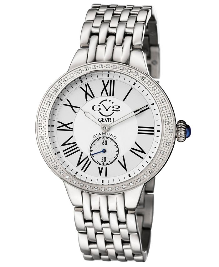 GV2 by Gevril Women's Astor Silver-Tone Stainless Steel Watch 40mm - Macy's