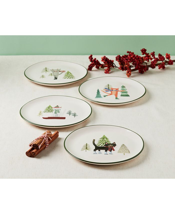 Tabletops Unlimited Furry Cats Salad Plates, Set of 4 - Macy's