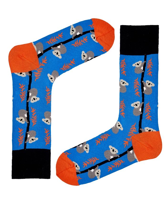 Love Sock Company Men's Koala Novelty Colorful Unisex Crew Socks with ...