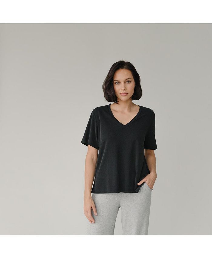 Cozy Earth Women's Modern Modal V-Neck Tee - Macy's
