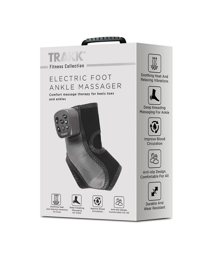 TRAKK Heating Massaging Foot & Ankle Wrap Brace- Multi Level Settings ...