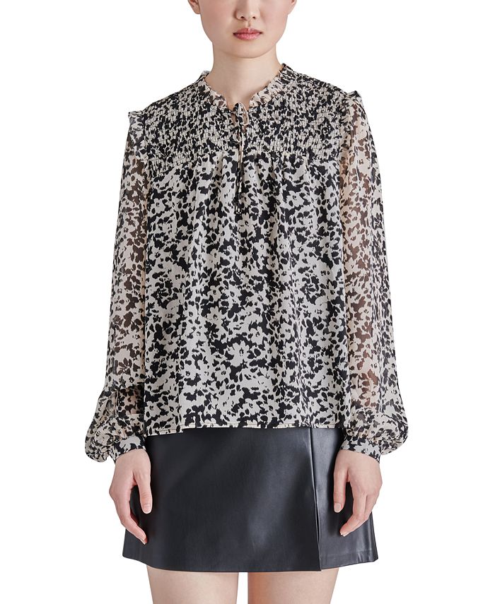 Steve Madden Women's Drew Chiffon Ruffle Top - Macy's