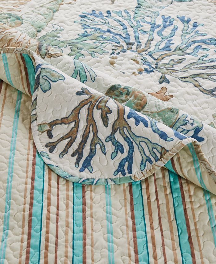 Greenland Home Fashions Atlantis Reversible Coastal 5 Piece Quilt Set ...