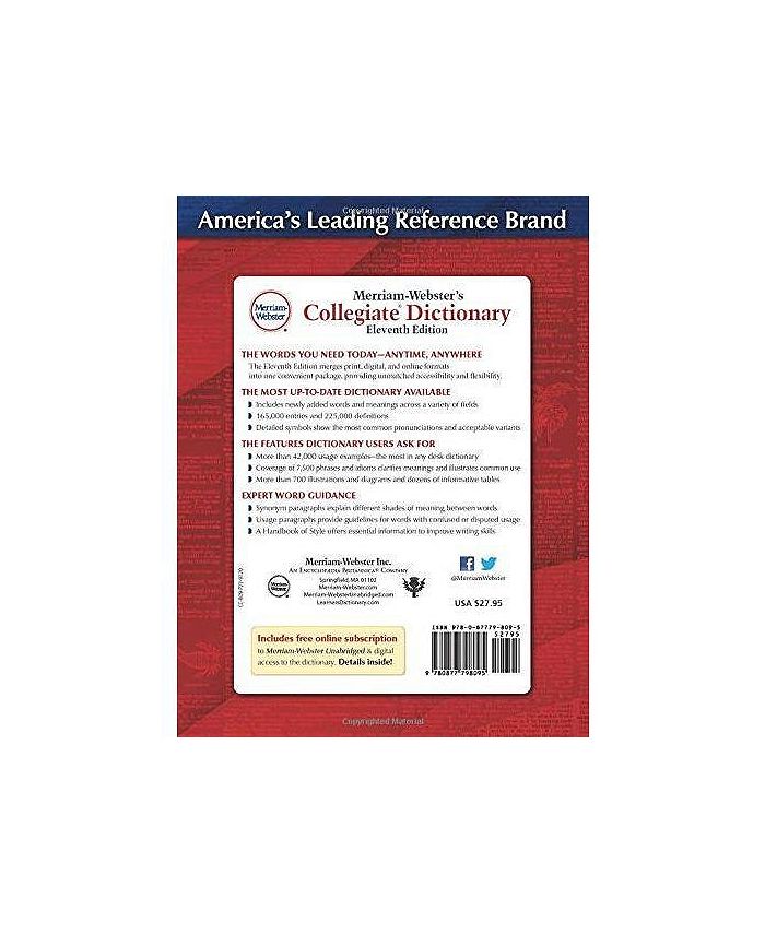 Barnes & Noble Merriam-Webster's Collegiate Dictionary by Merriam ...