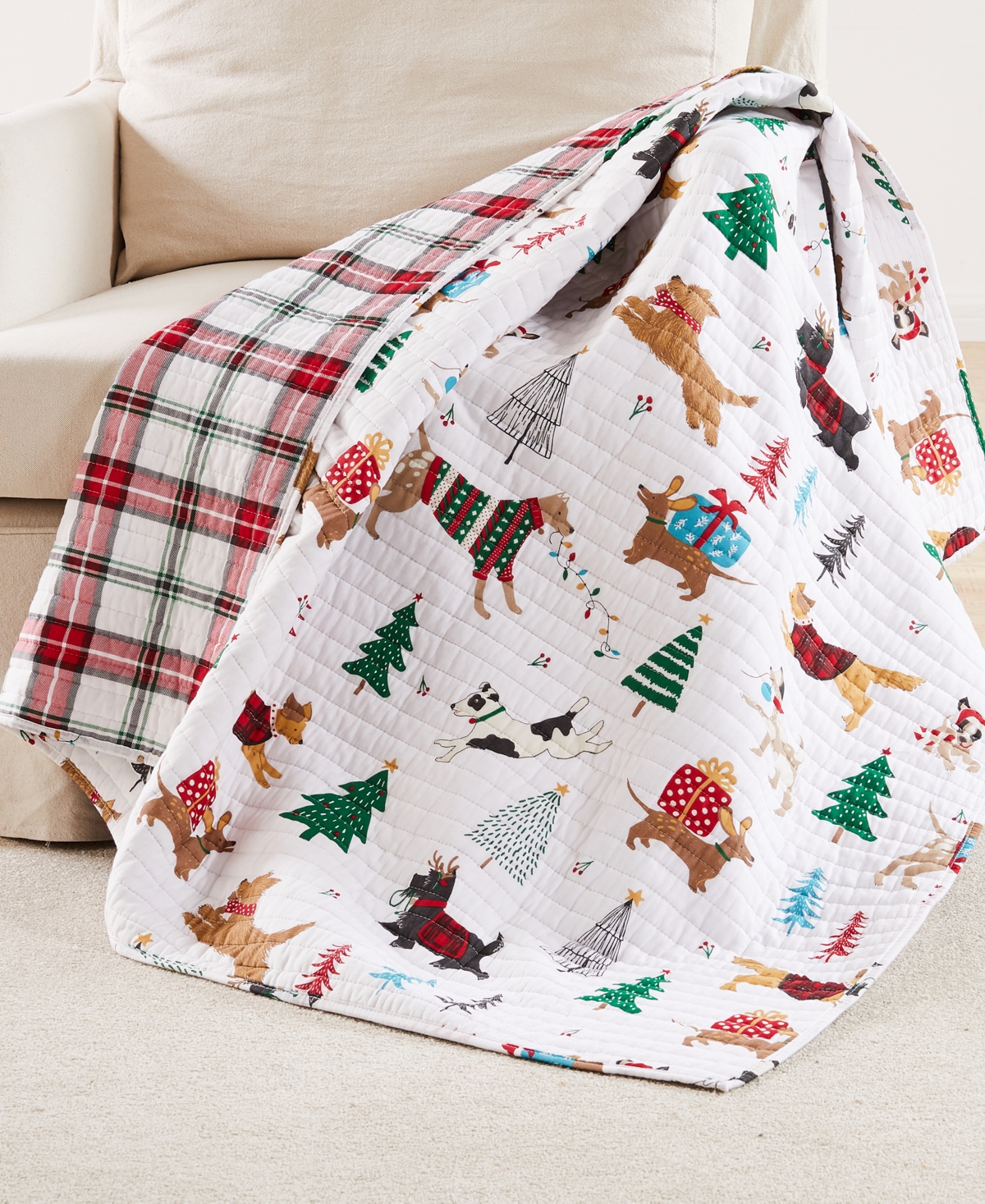 Click here for Levtex Jingle Paws Quilted Throw  50 x 60 - Multi prices