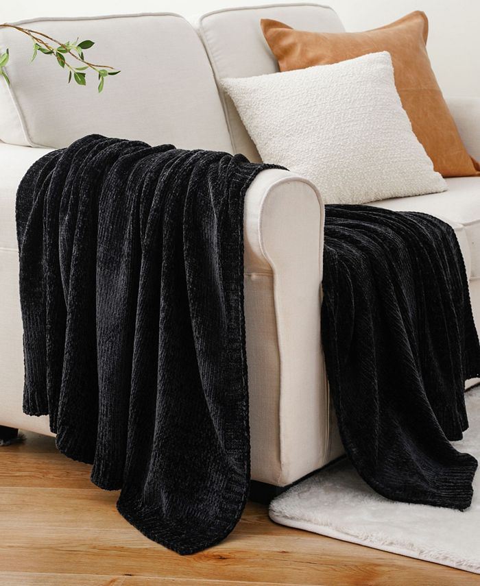 Battilo Lifestyle Solid Woven Micro Chenille Throw, 51" x 67" - Macy's