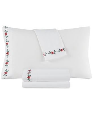Decor Studio Holiday Embroidered Microfiber 4-Pc. Sheet Set, King - Macy's