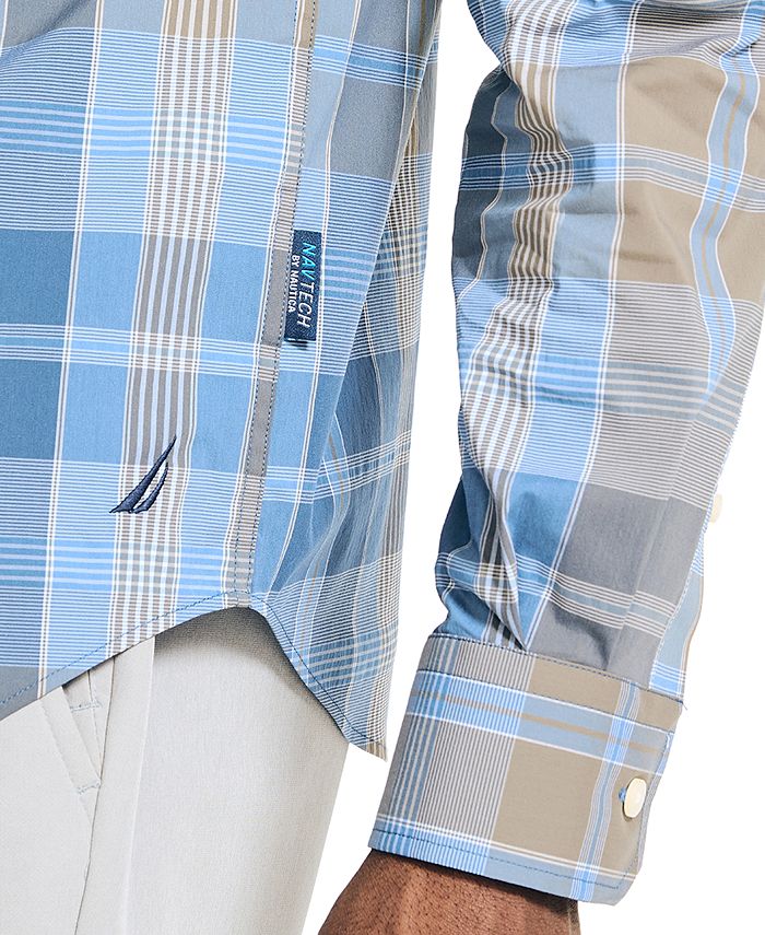 Nautica Men's Trim-Fit Navtech Plaid Shirt - Macy's