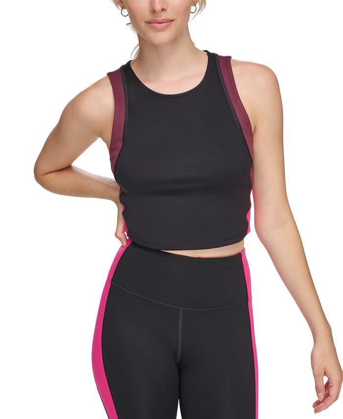 Calvin Klein Women's Performance Colorblock Crop Top - Macy's