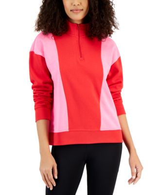 ID Ideology Women's Colorblocked Quarter-Zip Sweatshirt, Created for ...