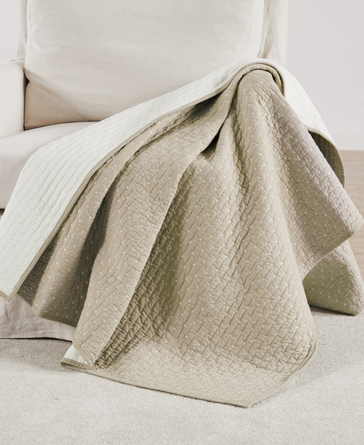 Click here for Levtex Cross Stitch Reversible Quilted Throw  50 x... prices