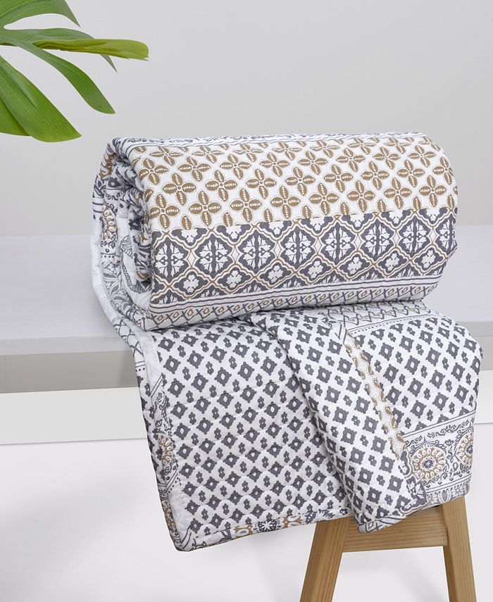 Levtex Nacala Elephant Safari Reversible Quilted Throw, 50" x 60" - Macy's