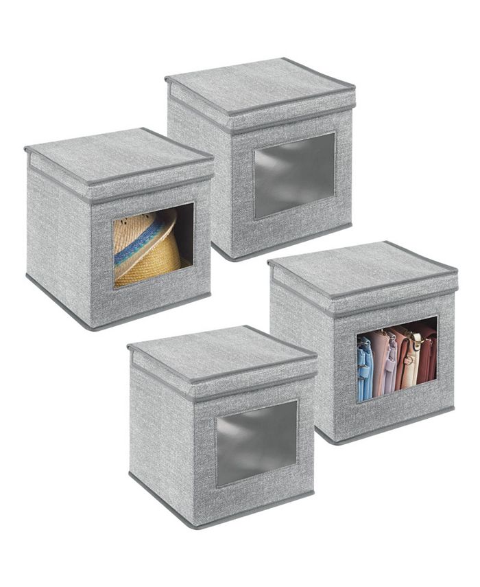 mDesign Fabric Stackable Cube Storage Organizer Box, 4 Pack, Gray - Macy's