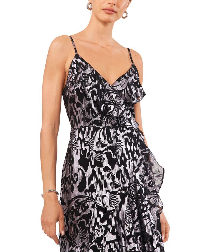 1.STATE Women's V-Neck Sleeveless High-Low Ruffle-Trim Maxi Dress - Macy's