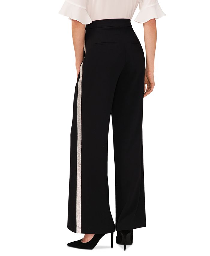 CeCe Women's Rhinestone Trim Wide-Leg Pants - Macy's