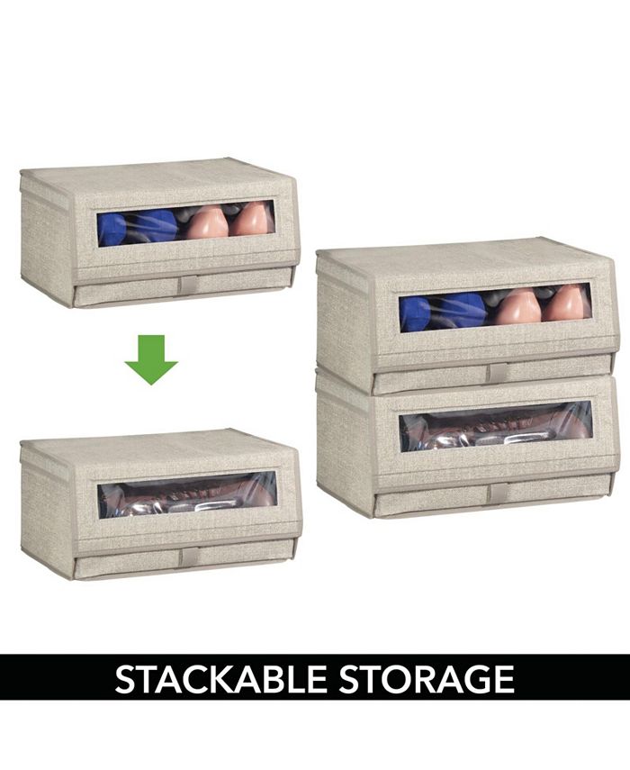 mDesign Large Fabric Closet Shoe Storage Box, 8 Pack - Macy's