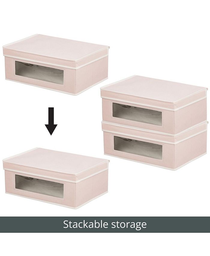mDesign Fabric Stackable Slim Storage Organizer Box, 6 Pack - Pink ...