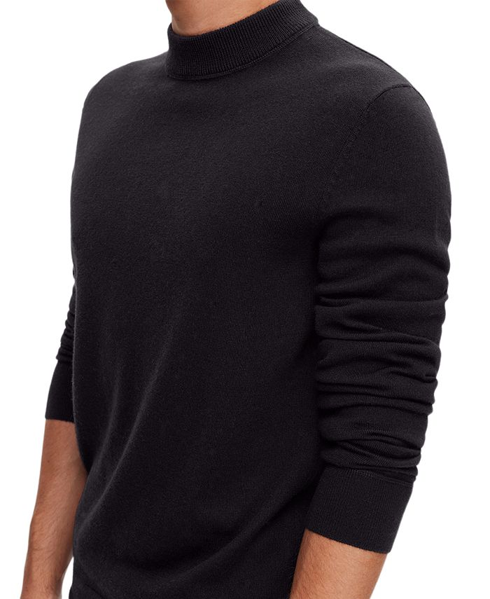 Selected Men's Merino-Wool Mock-Neck Sweater - Macy's