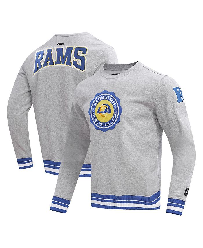 Pro Standard Men's Heather Gray Los Angeles Rams Crest Emblem Pullover ...