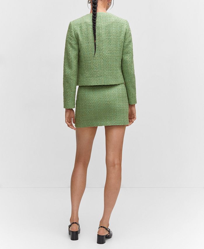 MANGO Women's Jewel Buttons Tweed Jacket - Macy's