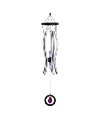 FC Design 33" Long Wooden Top Geode Wind Chime Wavy Tube - Macy's