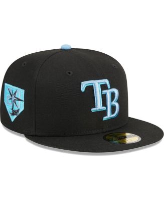 Men's New Era Black Tampa Bay Rays Pastel Undervisor 59FIFTY Fitted Hat ...