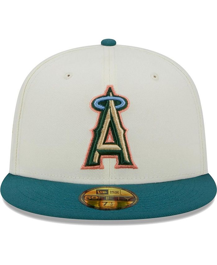 New Era Men's Cream Los Angeles Angels Chrome Evergreen 59FIFTY Fitted ...