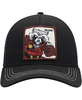 Lids Men's Black Guardians of the Galaxy Rocket Retro A-Frame Snapback ...