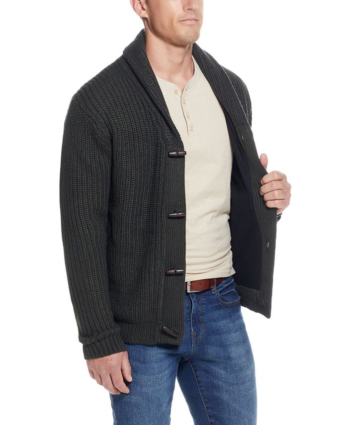 Weatherproof Vintage Men's Lined Toggle Cardigan Sweater - Macy's