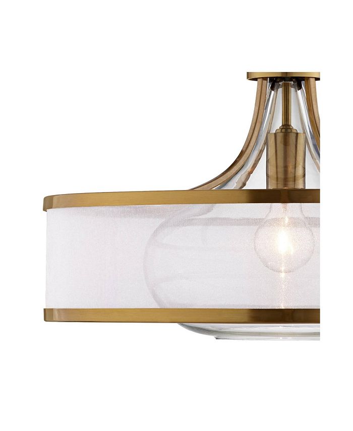 Possini Euro Design Layne Warm Antique Gold Pendant Light 19" Wide ...