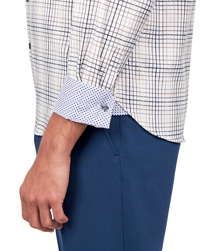MICHELSONS OF LONDON Men's Dobby Check Shirt - Macy's