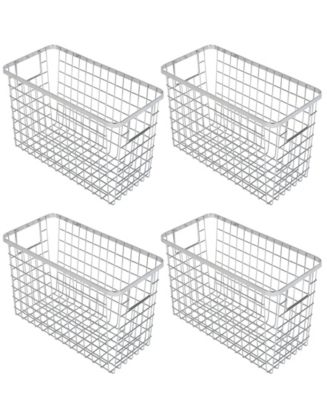 Smart Design Nestable 6" x 12" x 6" Basket Organizer with Handles, Set ...