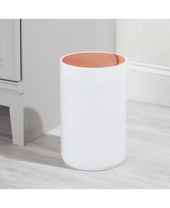 mDesign Plastic Round Trash Can Wastebasket, Swing Lid - Macy's