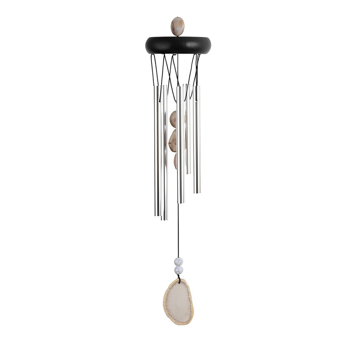 Click here for Fc Design 20 Long Wooden Top Beige Geode Wind Chim... prices