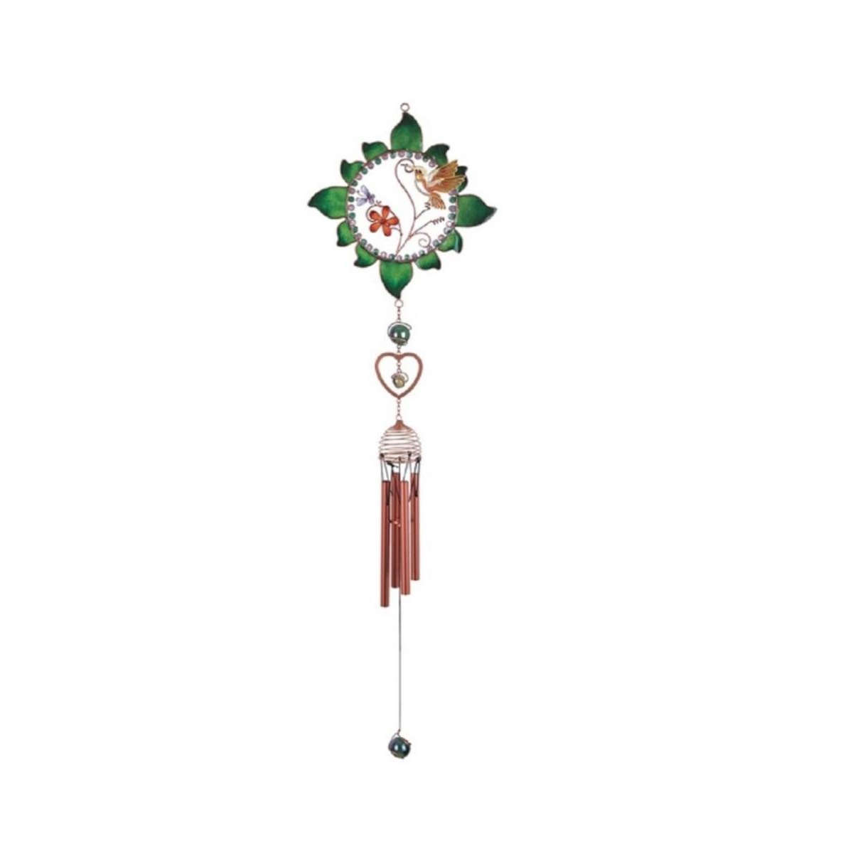 Click here for 35 Long Hummingbird with Flower Pewter Wind Chime... prices