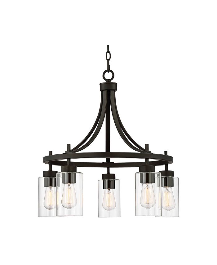 Franklin Iron Works Caleb Bronze Wagon Wheel Pendant Chandelier 23.75 ...