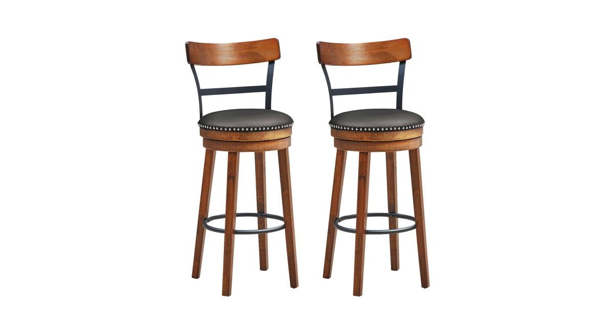 Click here for Set of 2 Swivel Bar Height Bar Stool For Bar - Bro... prices