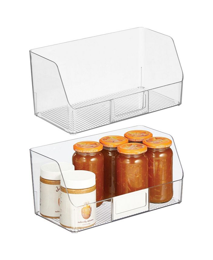 mDesign Wide Plastic Storage Bin, Label Holder - 12.5" Width - 2 Pack ...