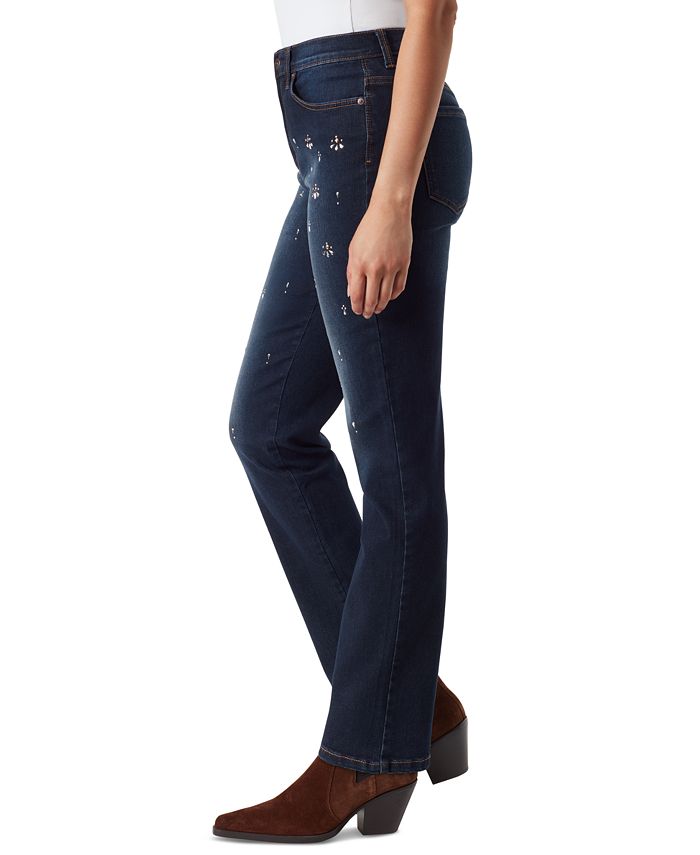 Gloria Vanderbilt Women's Embellished Amanda High-Rise Jeans - Macy's