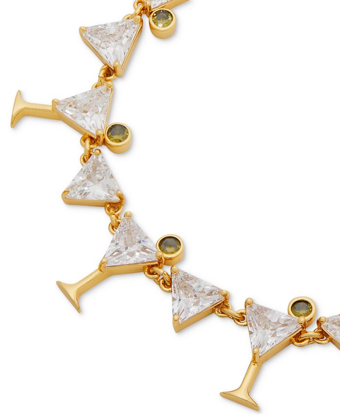 kate spade new york Gold-Tone Cubic Zirconia Martini Tennis Bracelet ...