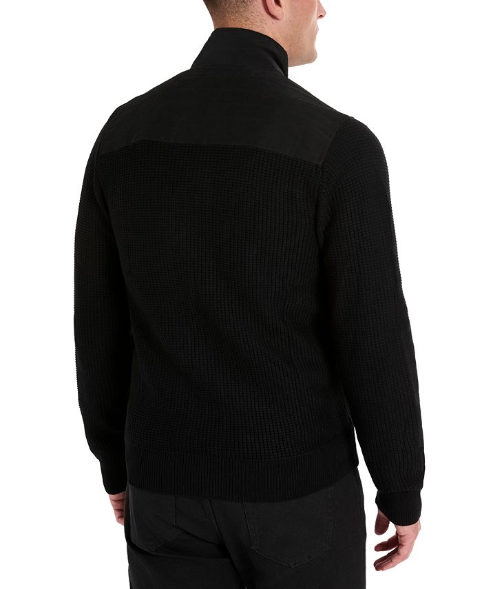 Kenneth Cole Men's Quilted Zip-Front Sweater Jacket - Macy's