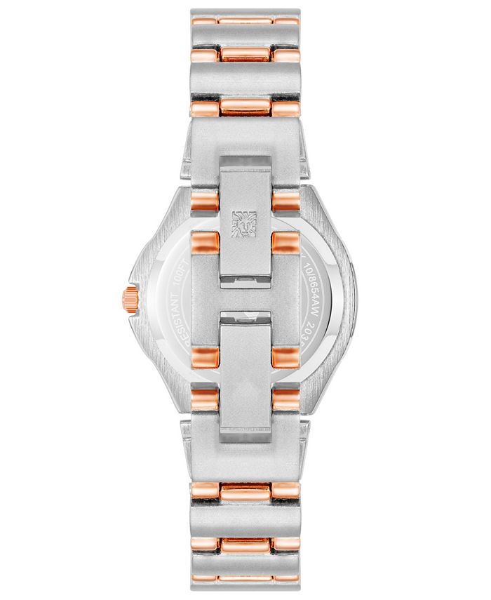 Anne Klein Women's Quartz Silver-Tone and Rose Gold-Tone Alloy Watch ...