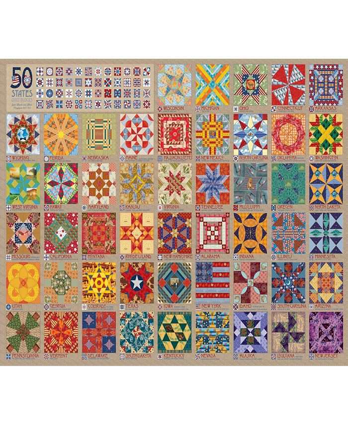 Cobble Hill 50 States Quilt Blocks Puzzle - Macy's