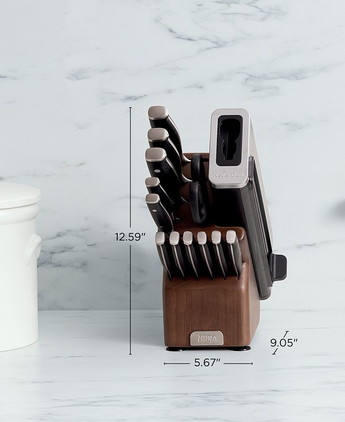 Ninja Foodi NeverDull Premium Wood Series 13 Piece Knife System with ...