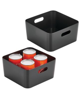 mDesign Metal Kitchen Storage Container Bin, Handles, 2 Pack - Macy's